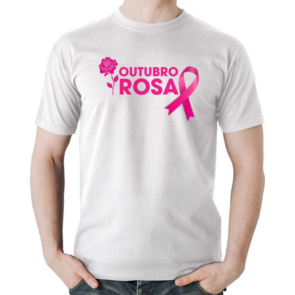 Camiseta Algodão Outubro Rosa