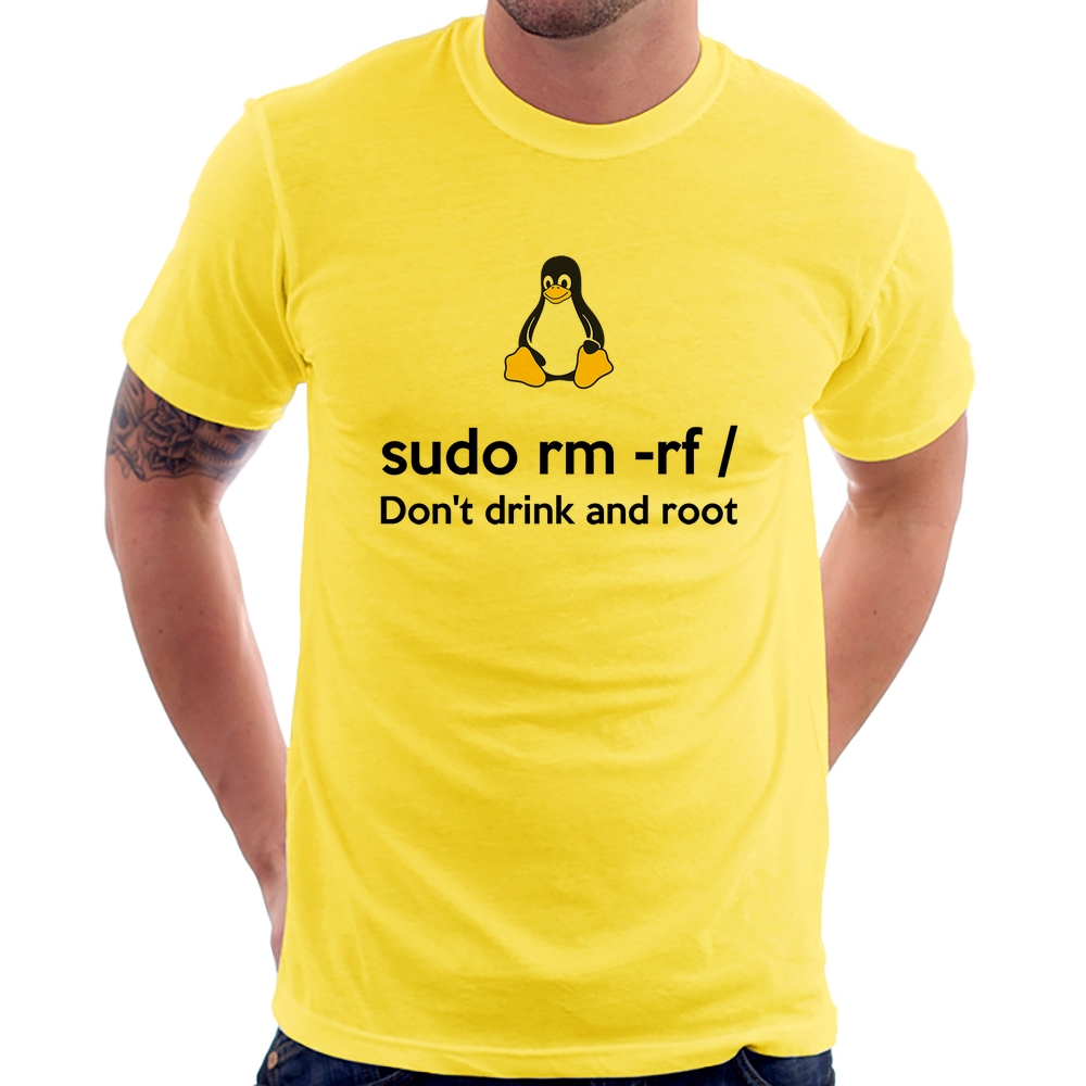 Camiseta sudo rm -rf / (Don't drink and root)